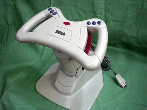 Sega Saturn Arcade Racer White Joystick - Consolevariations