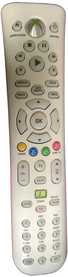 Microsoft Xbox 360 White DVD Remote - Consolevariations