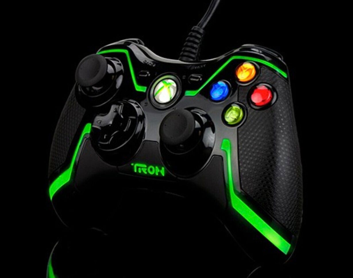 PDP XBox 360 Blue Tron Collectors Edition Wired Controller ...