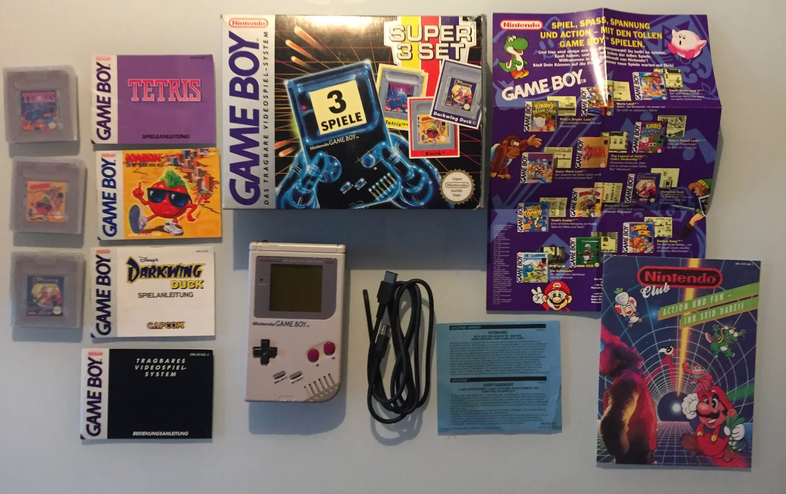 Nintendo Game Boy Super 3 Set Tetris + Darkwing Duck + Kwirk Bundle ...