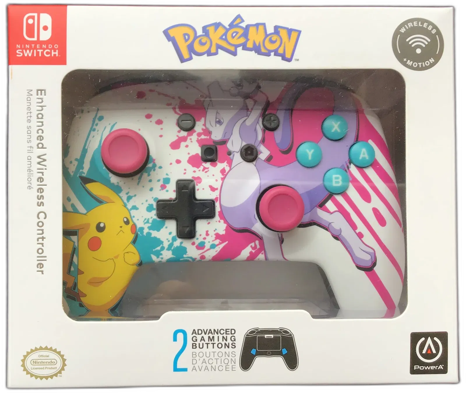 Power A Switch Pokemon Pikachu VS Mewtwo Wireless Controller - Consolevariations